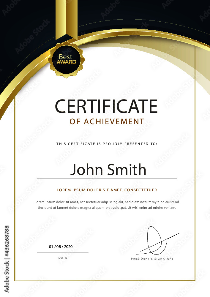 Diploma Graduation Certificate design vector Stock Vector | Adobe Stock