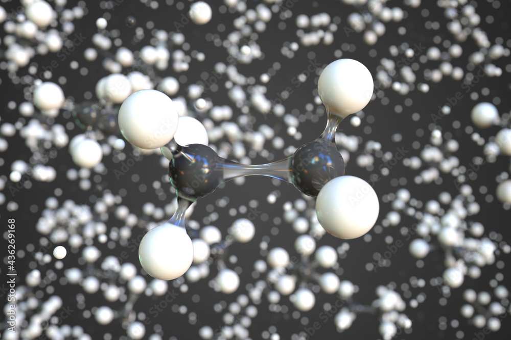 Ethane molecule, conceptual molecular model. Chemical 3d rendering ...