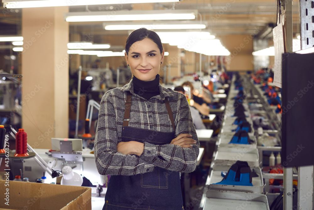 Happy Shoe Factory Workers
