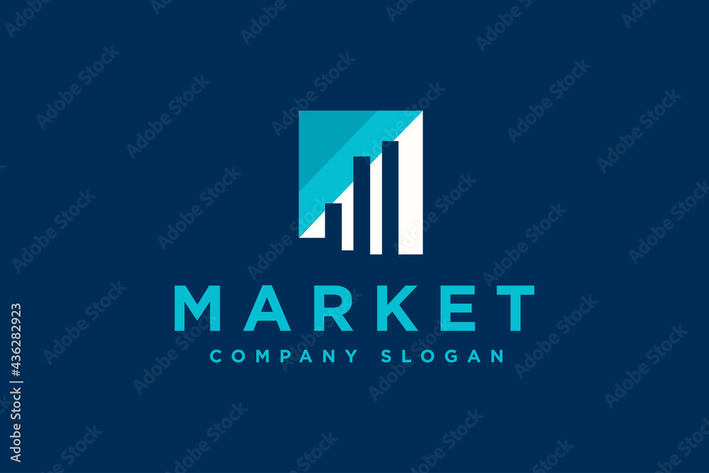 Initial letter M logo design vector illustration. Letter M statistic ...