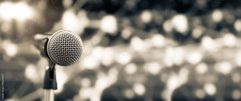 Microphone Public speaking backgrounds, Close-up the microphone on ...