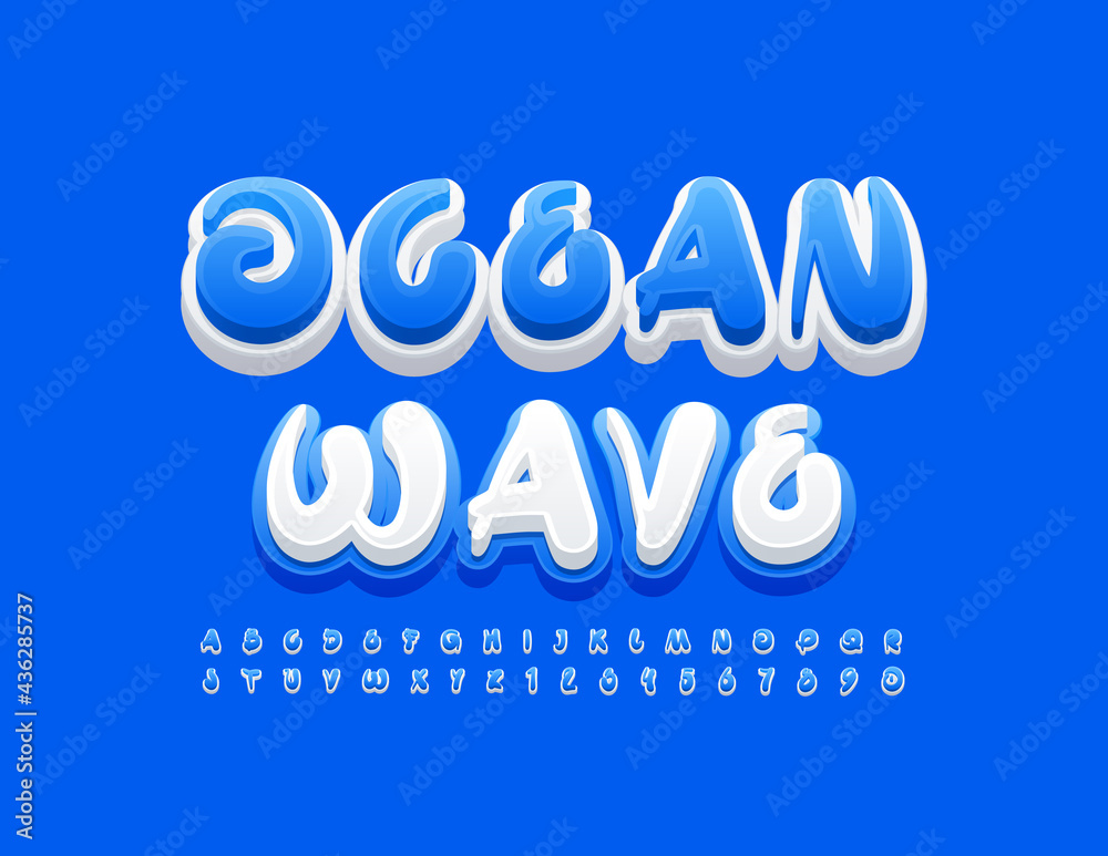 Vector modern template Ocean Waves with artistic Font. Creative ...