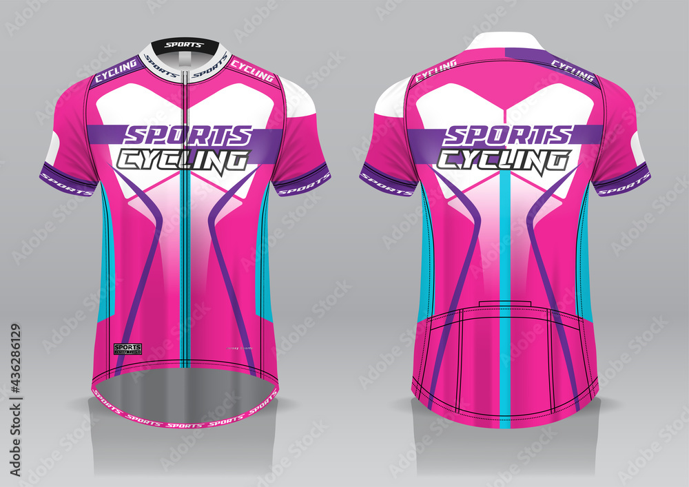 sports uniform for bicycle racing, front and back view ready to print ...