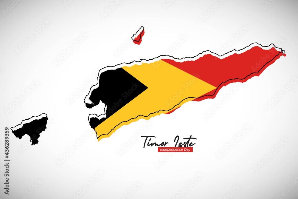 Happy independence day of Timor Leste. Creative national country map ...