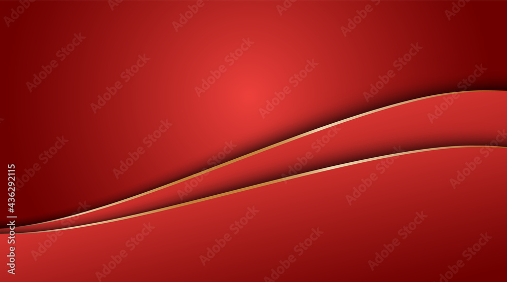 Red gradient abstract and gold curve background Stock Vector | Adobe Stock