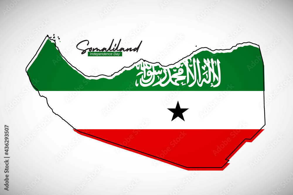 Happy independence day of Somaliland. Creative national country map ...