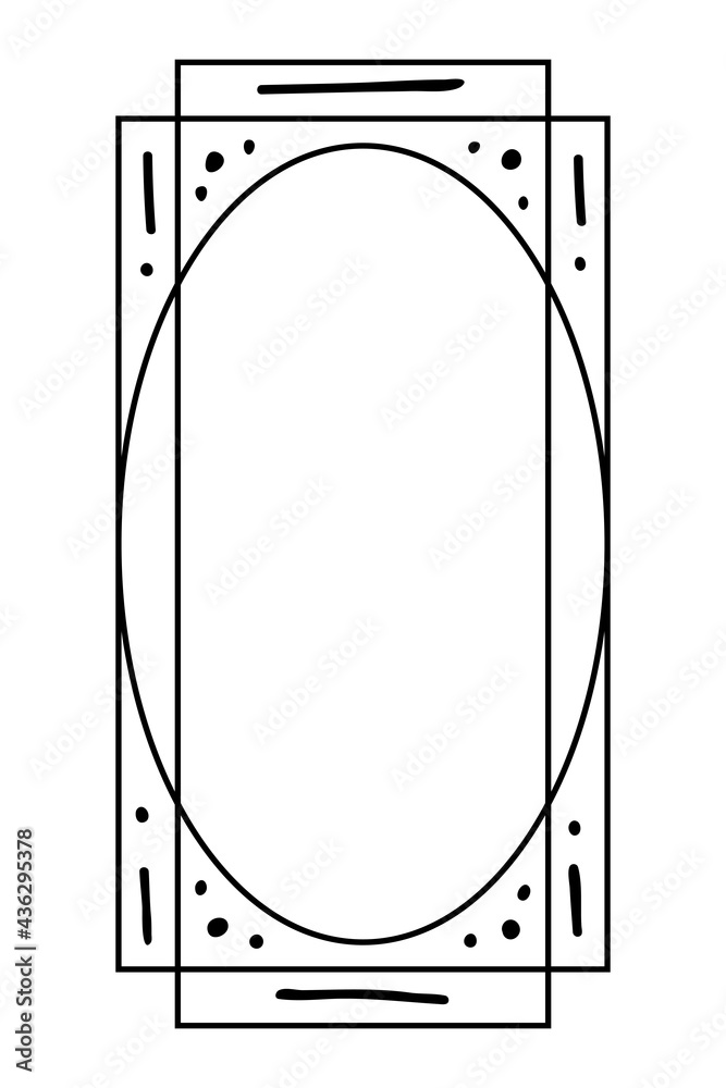 Geometric frame with a pattern. The print is used for packaging design ...