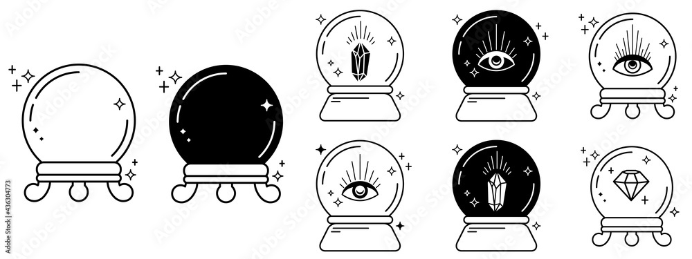 Witchy Magic Crystal Ball, Fortune Teller, magic crystal balls and ...