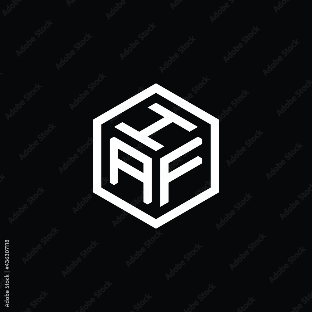 AFH letter logo design. AFH letter in polygon shape. HAF Creative three ...