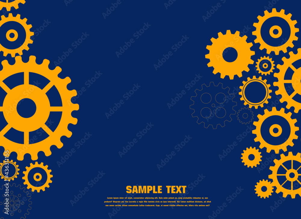 Abstract techno gear background with geometric colorful gear wheels ...