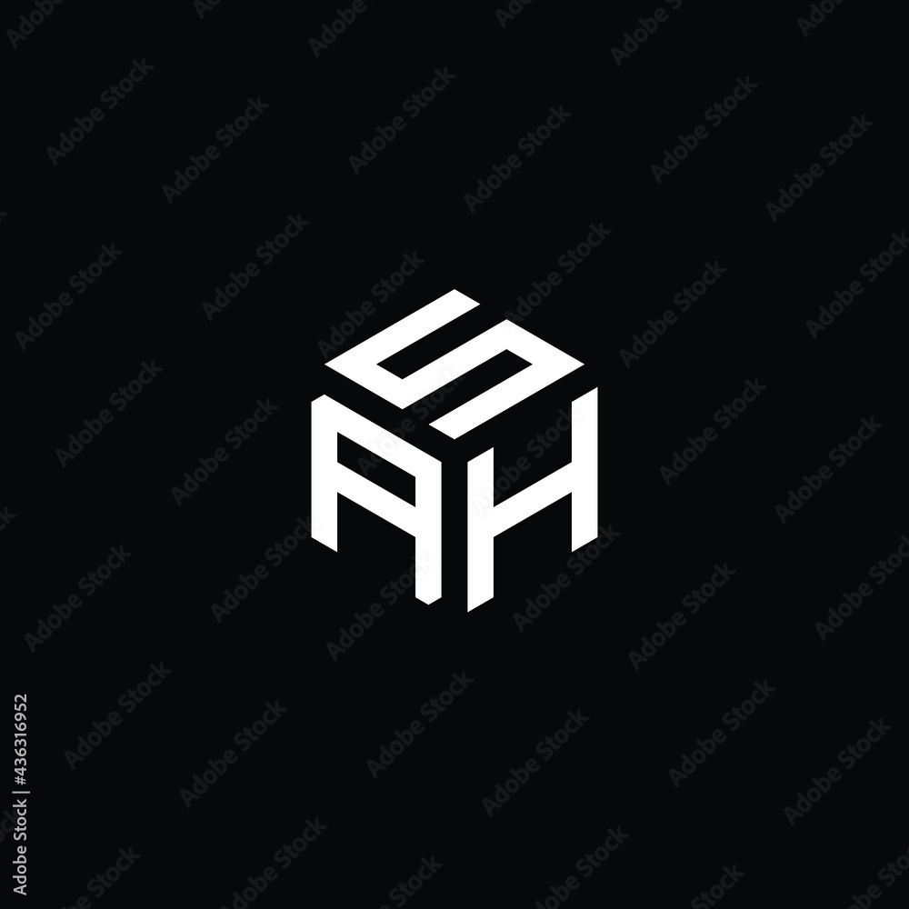 AHS letter logo design. AHS letter in polygon shape. SAH Creative three ...