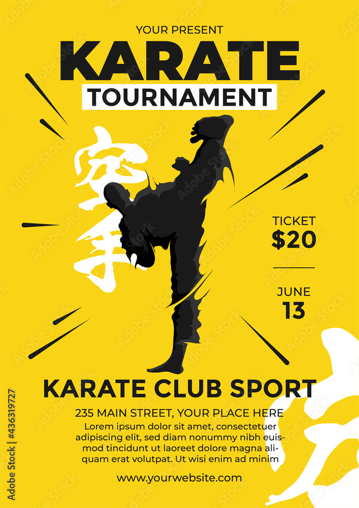 karate tournament flyer design template Stock Vector | Adobe Stock
