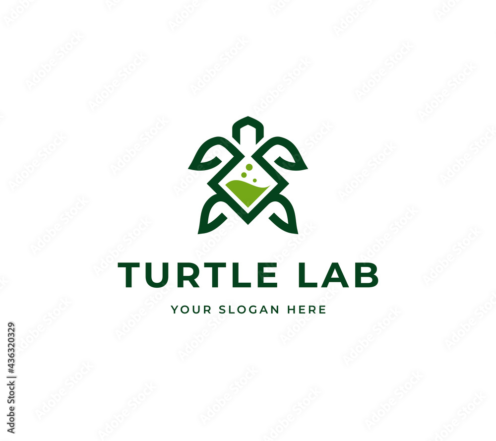 turtle lab vector logo design. modern turtle logo design Stock Vector ...