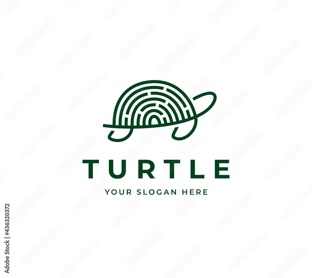 tech turtle vector logo design. modern minimalist turtle finger print ...