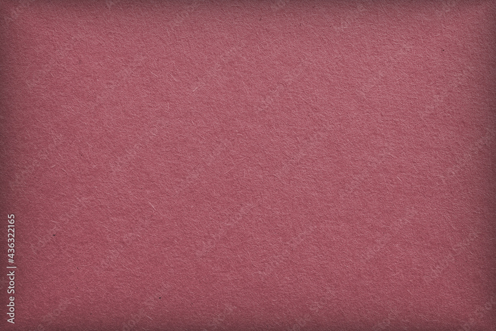 The surface of dark red cardboard. Paper texture with cellulose fibers ...