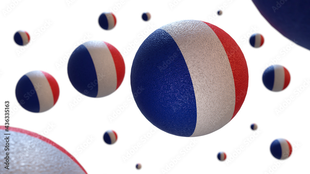 Balloons with a rough surface in the colors of the flag of France in ...