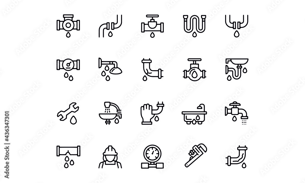 Water leak icon set vector design Stock Vector | Adobe Stock