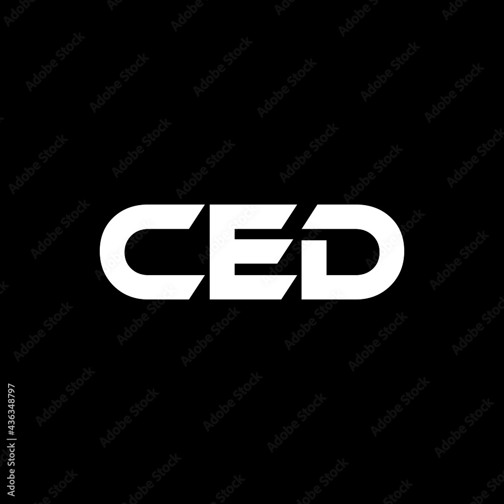 CED letter logo design with black background in illustrator, vector ...