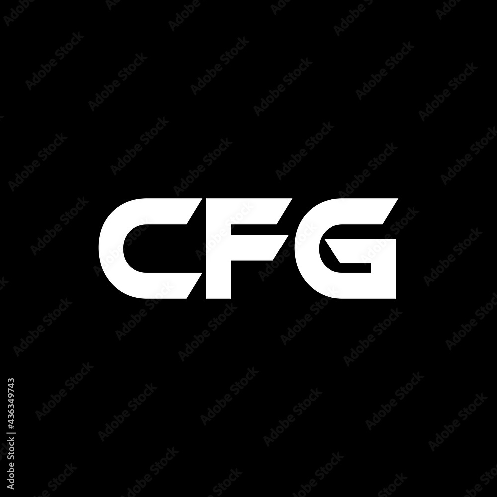 Vecteur Stock CFG letter logo design with black background in ...