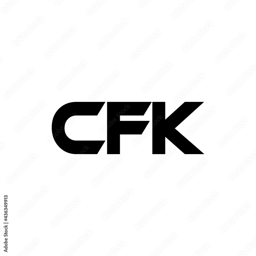 CFK letter logo design with white background in illustrator, vector ...