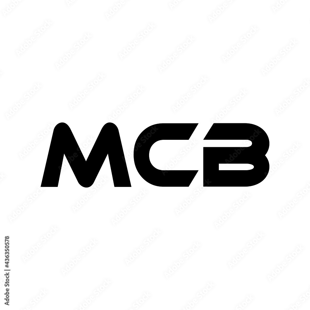MCB letter logo design with white background in illustrator, vector ...