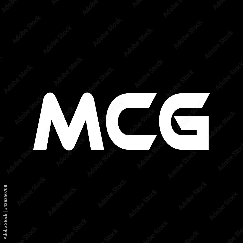 MCG letter logo design with black background in illustrator, vector ...