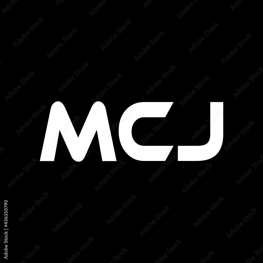 MCJ letter logo design with black background in illustrator, vector ...