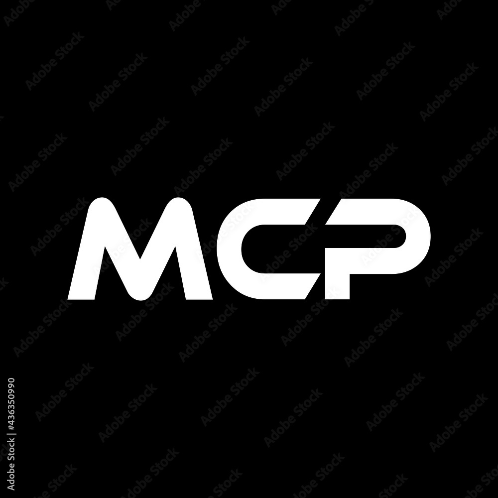 MCP letter logo design with black background in illustrator, vector ...