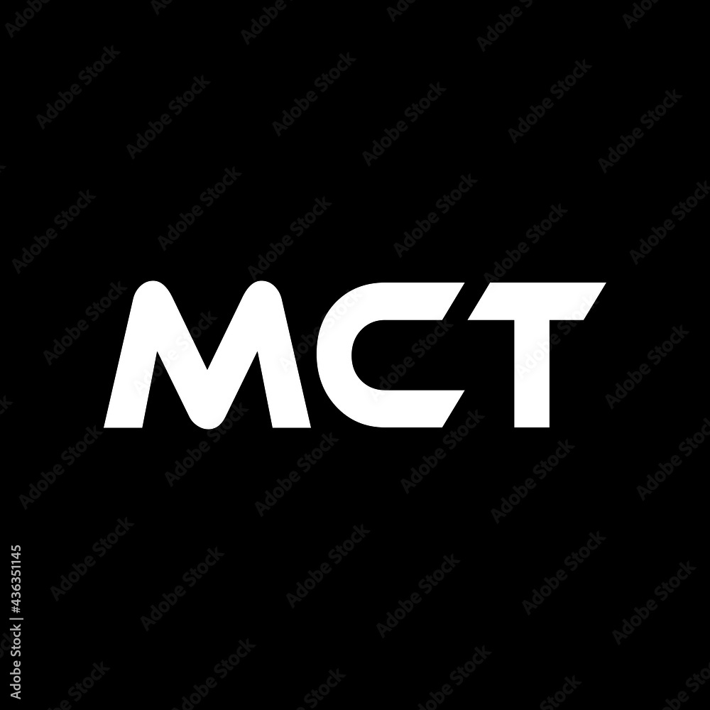 MCT letter logo design with black background in illustrator, vector ...