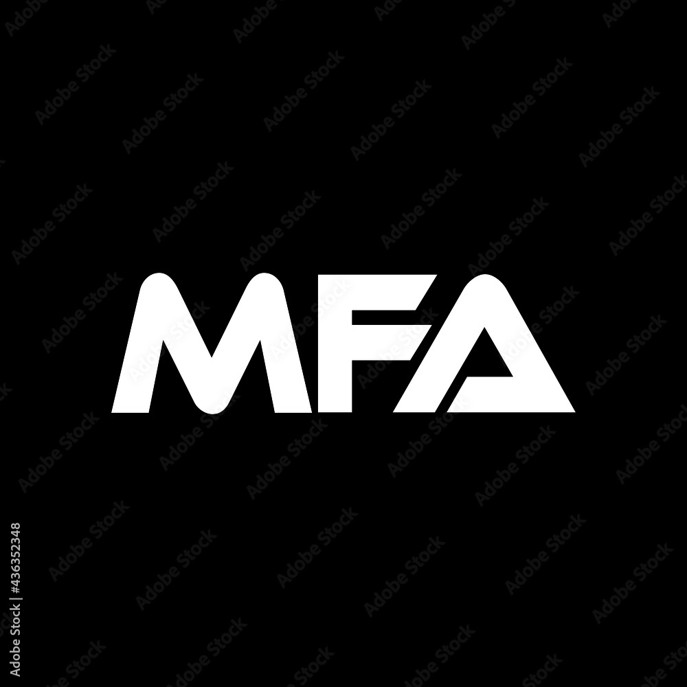 MFA letter logo design with black background in illustrator, vector ...