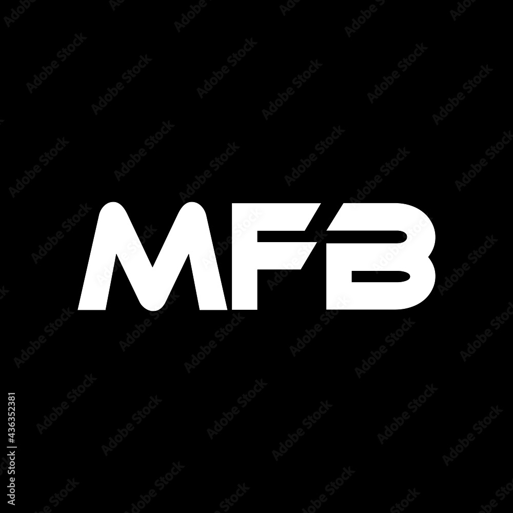 MFB letter logo design with black background in illustrator, vector ...