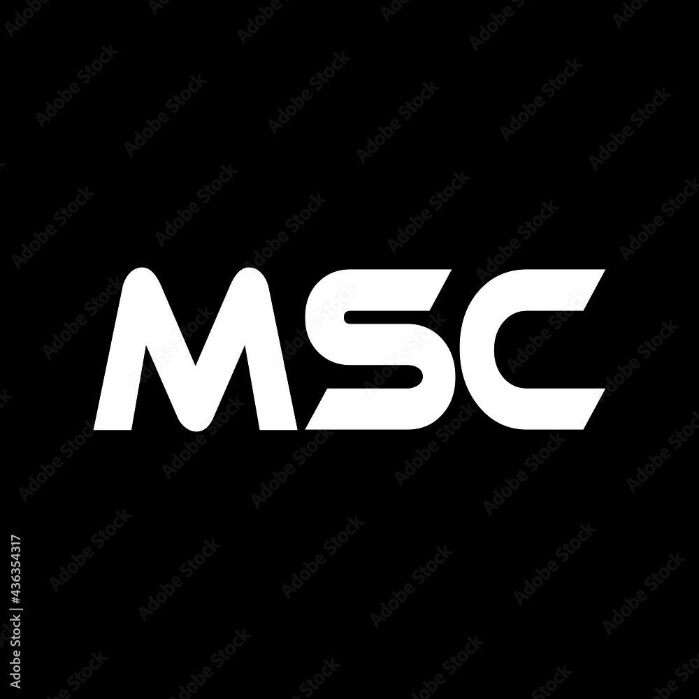 MSC letter logo design with black background in illustrator, vector ...