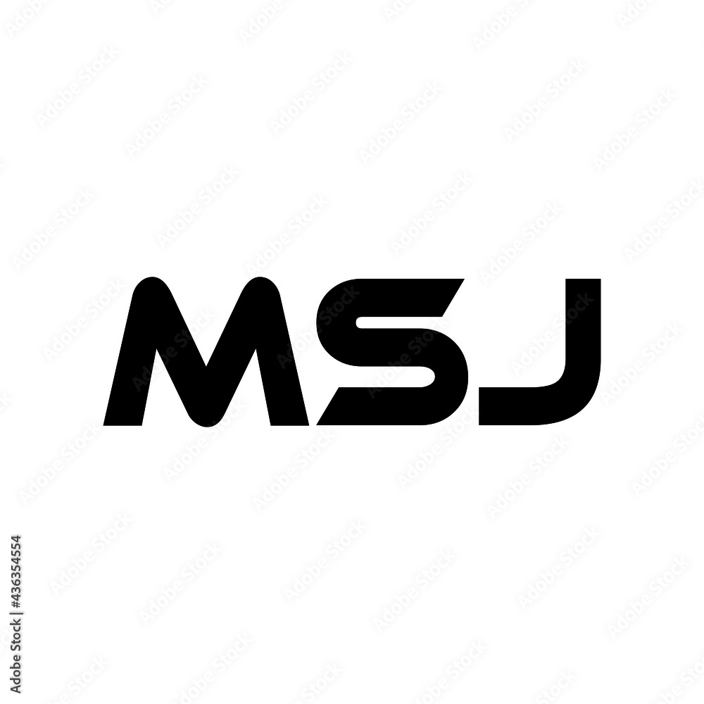 MSJ letter logo design with white background in illustrator, vector ...