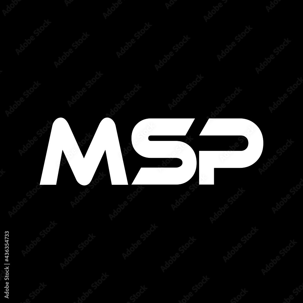 MSP letter logo design with black background in illustrator, vector ...