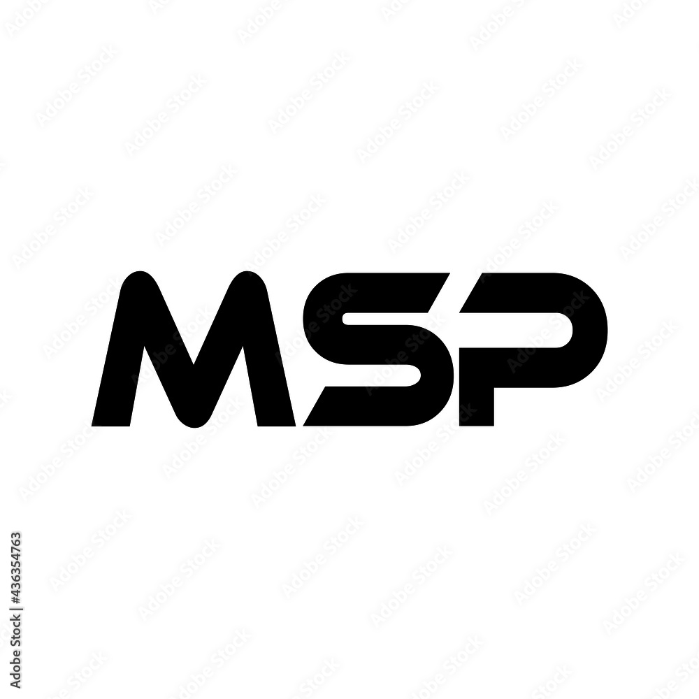 MSP letter logo design with white background in illustrator, vector ...