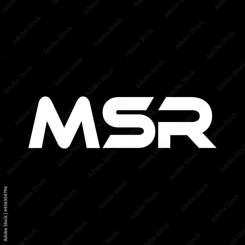 MSR letter logo design with black background in illustrator, vector ...