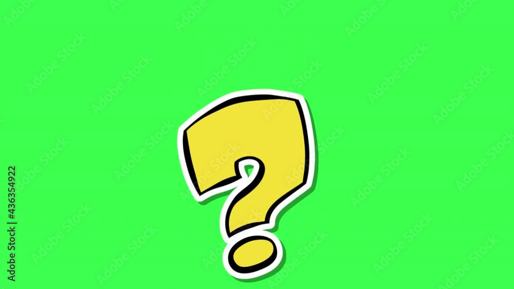 A question mark moving up and down. Question mark in cartoon style ...