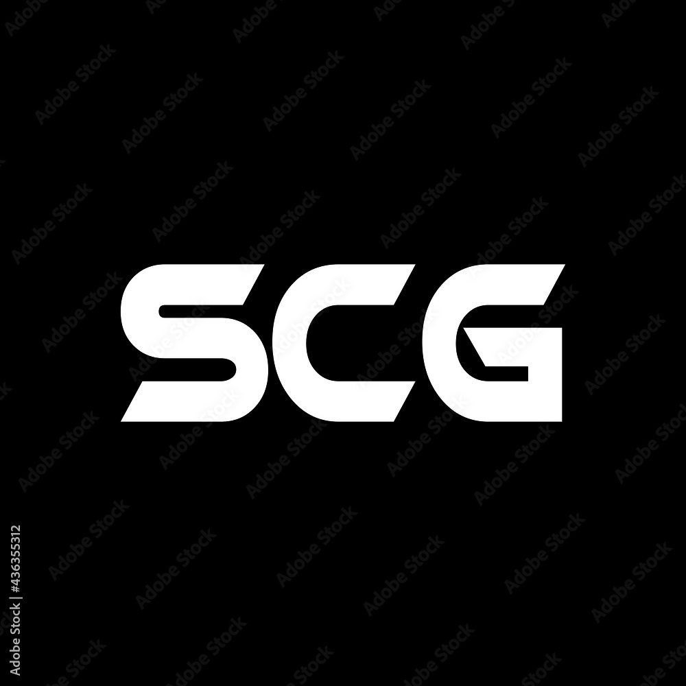 SCG letter logo design with black background in illustrator, vector ...