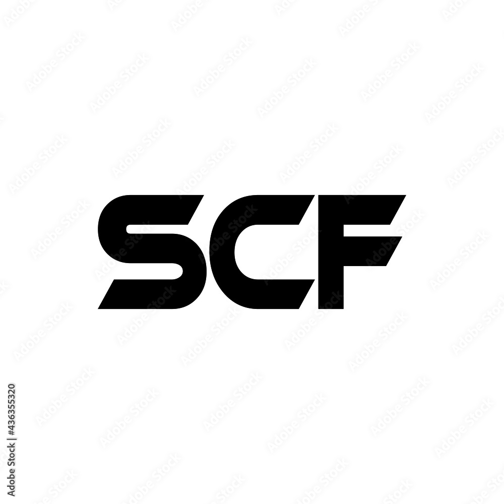 SCF letter logo design with white background in illustrator, vector ...
