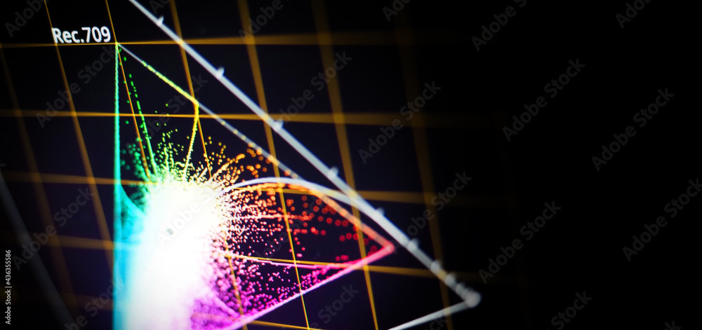 Color grading tools or RGB colour correction indicator on monitor in ...