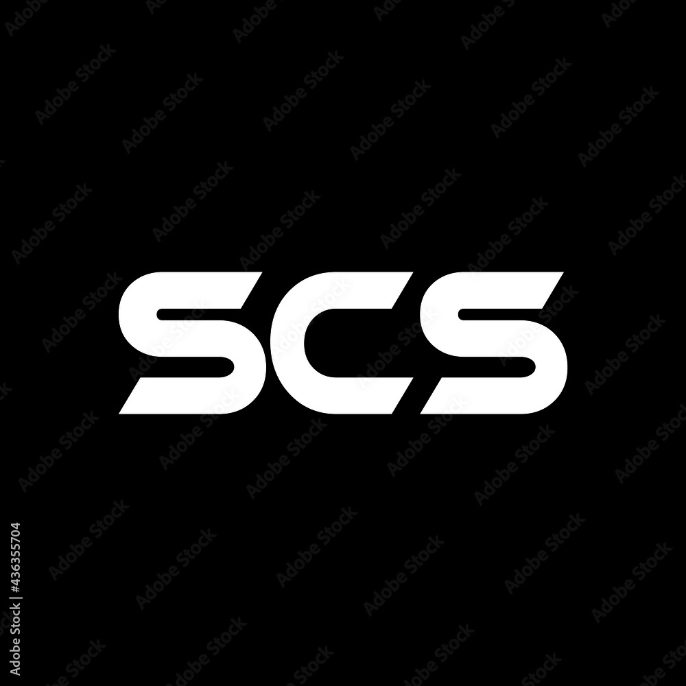 SCS letter logo design with black background in illustrator, vector ...