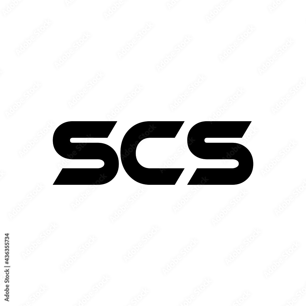 SCS letter logo design with white background in illustrator, vector ...