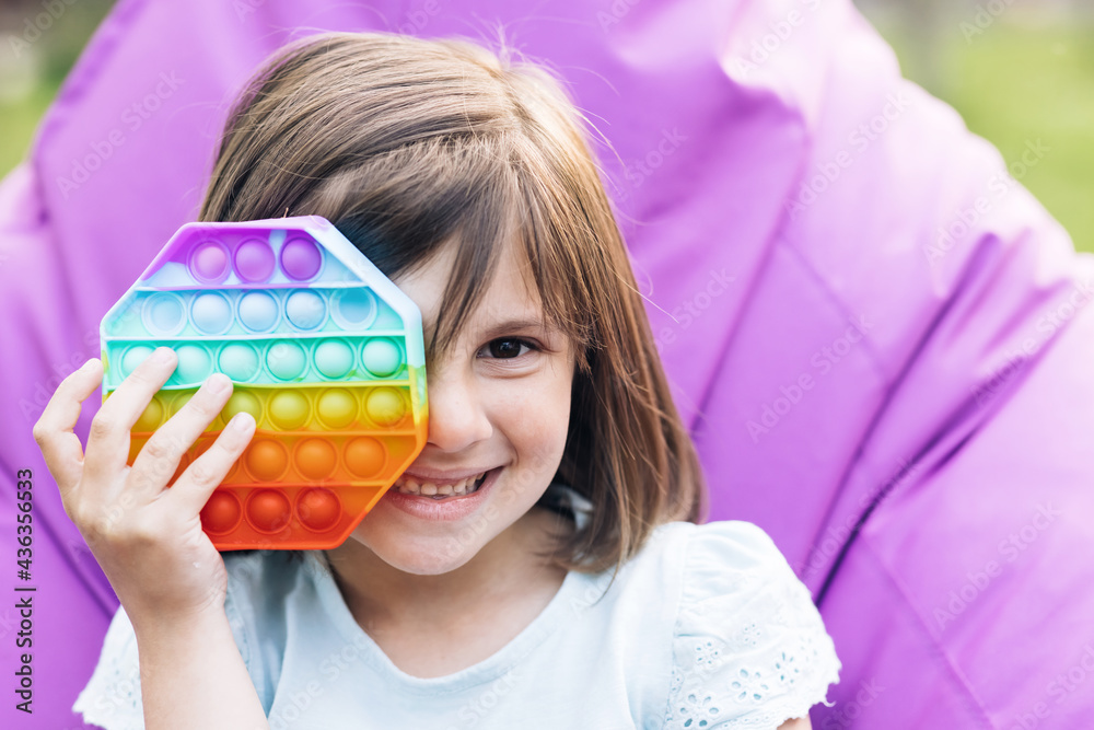 Colorful and bright pop it toy simple dimple. Trendy antistress sensory ...