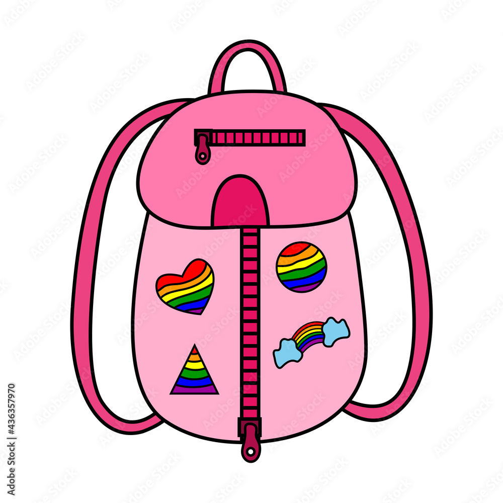 LGBT backpack isolated on white background. Happy Pride Day. Backpack ...