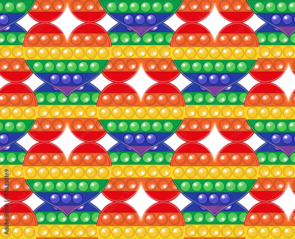 Vetor Do Stock Popit Colorful Rainbow Seamless Pattern Fidget Sensory