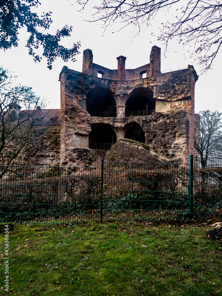 View of Heidelberg Castle in Germany, a symbol of German Romanticism ...