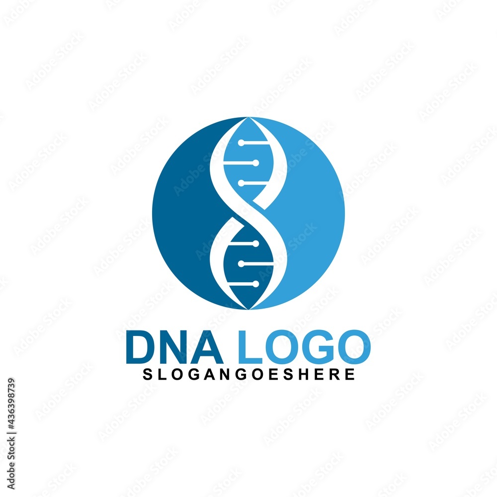 DNA vector logo design template. Structure molecule, Chromosome icon ...