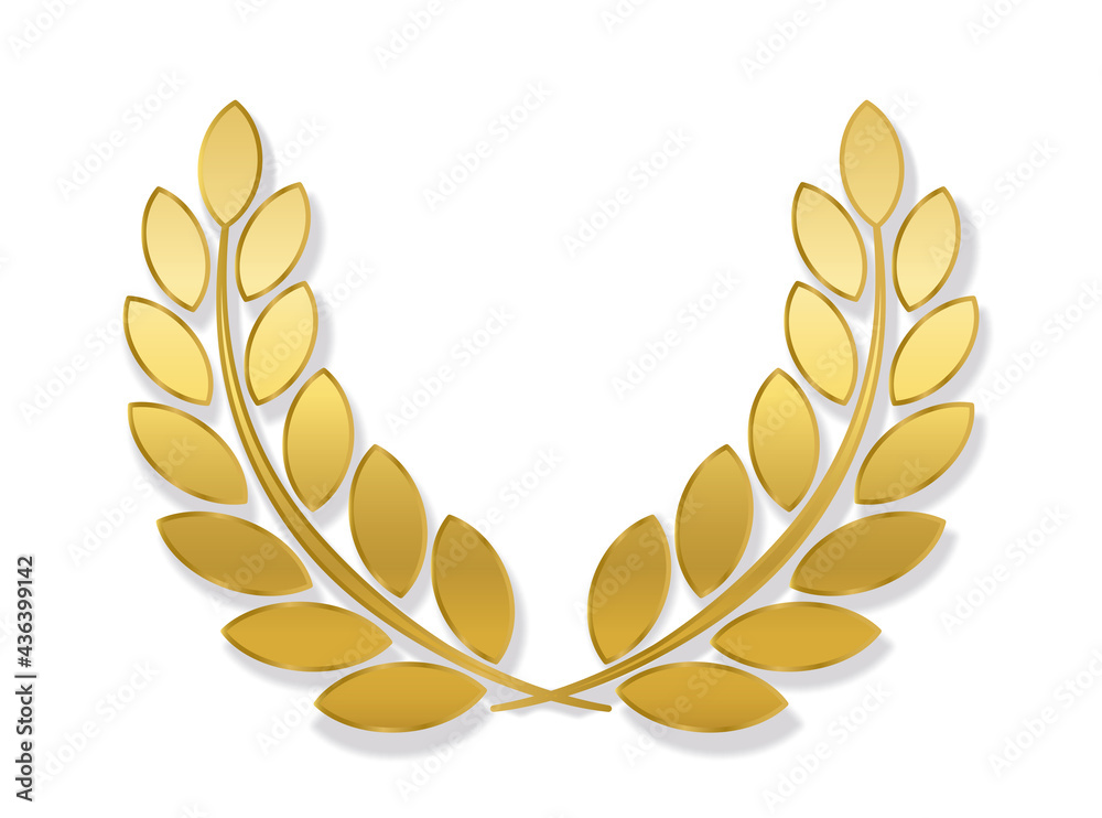 Vecteur Stock Golden laurel wreath, greek and roman symbol for triumph, royal power, victory ...