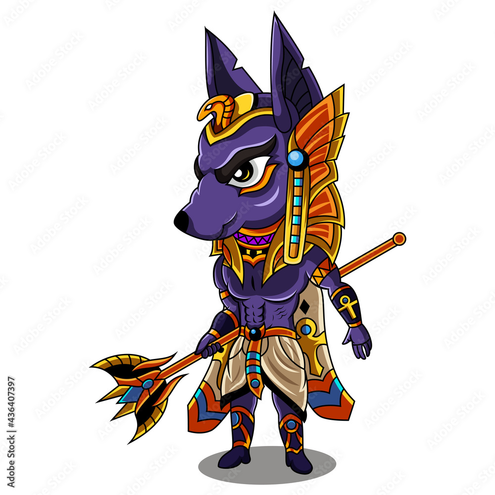 Anubis chibi mascot logo design Stock Vector | Adobe Stock