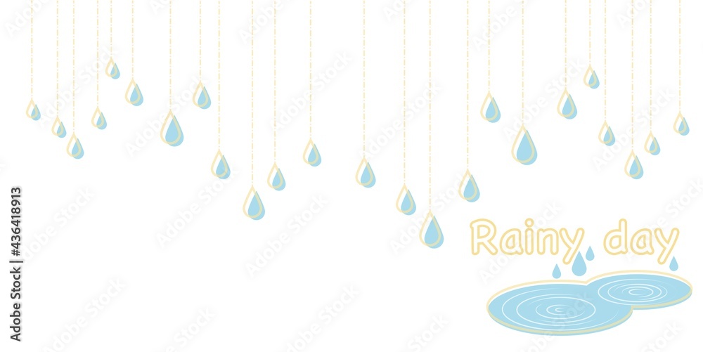 Rainy day concept illustration, Rain season background. Water drops and ...